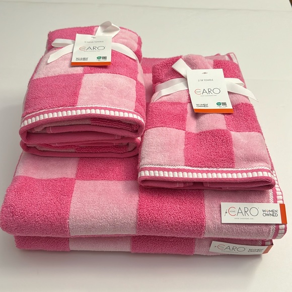 Caro Home | Bath | 6pc Caro Home 0 Cotton Bath Towel Set Soft Checkers ...